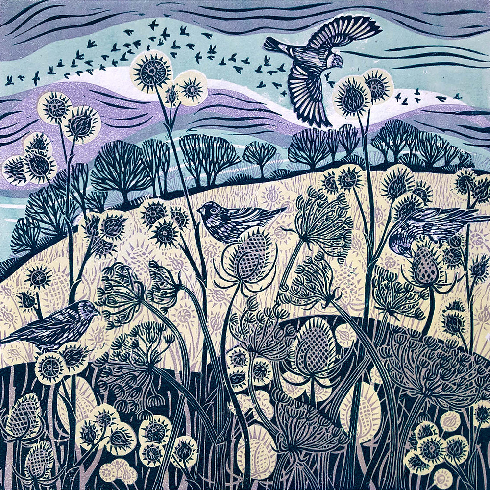 Multi-Layered Lino Prints Inspired by the Wild beauty of West Cornwall
